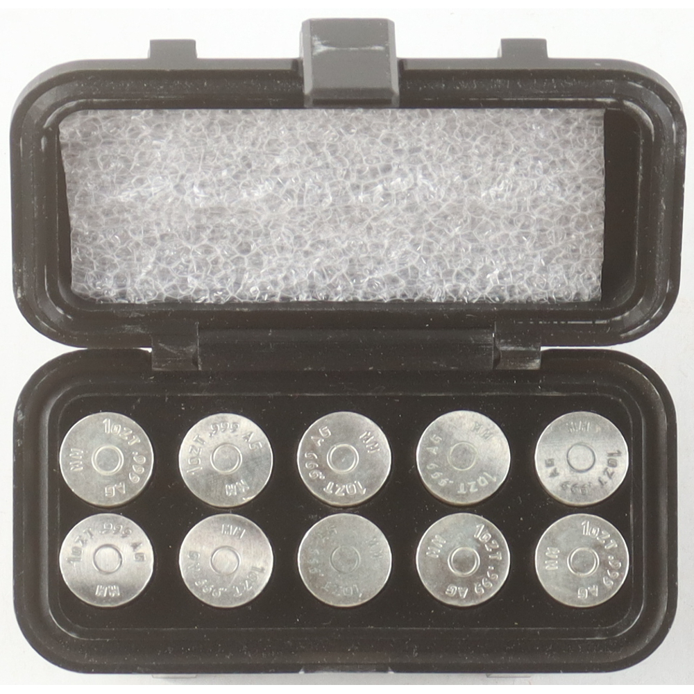 Mason Mint 1oz .999 Silver .45 Caliber Set of Ten (10) Bullion Bullets ...