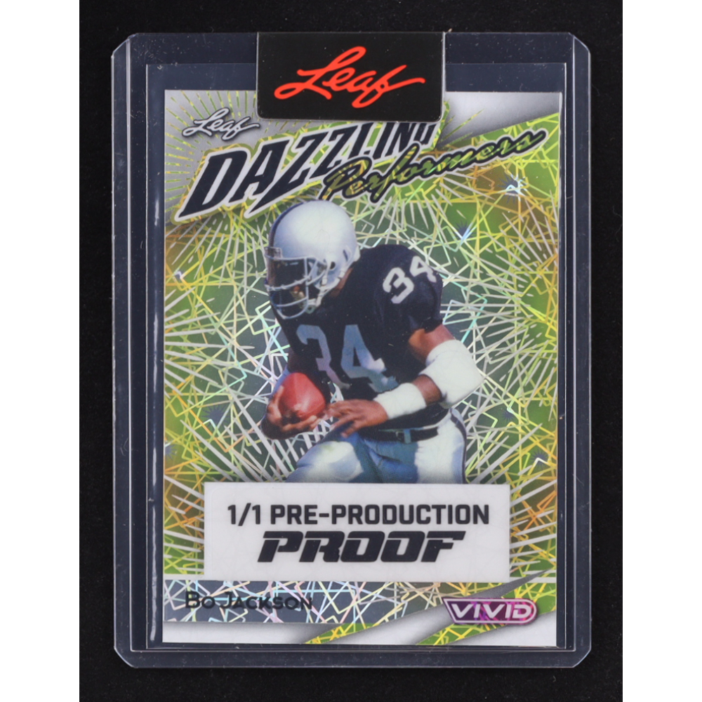 Bo Jackson 2024 Dazzling Performers Yellow Lazer Pre-Production Proof #NNO #1/1 | Pristine Auction
