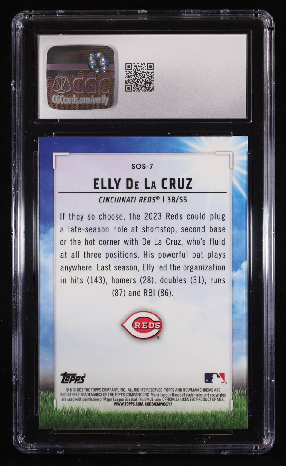 Elly De La Cruz 2023 Bowman Chrome Sights on September #SOS7 RC (CGC 10 ...