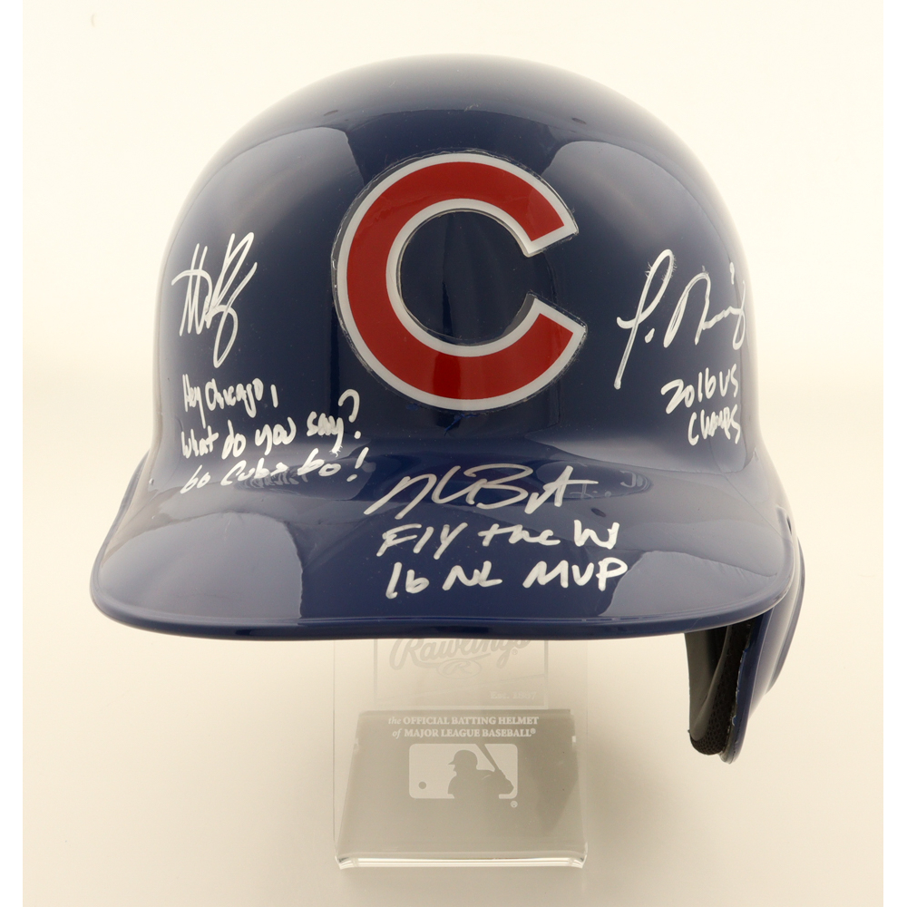 Anthony Rizzo, Kris Bryant & Javier Baez Signed Cubs Full-Size Batting ...