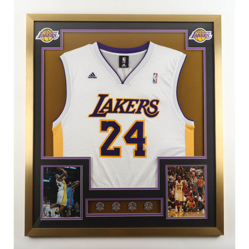 Kobe Bryant Lakers Custom Framed Jersey With (4) Official 2000, 2002 ...