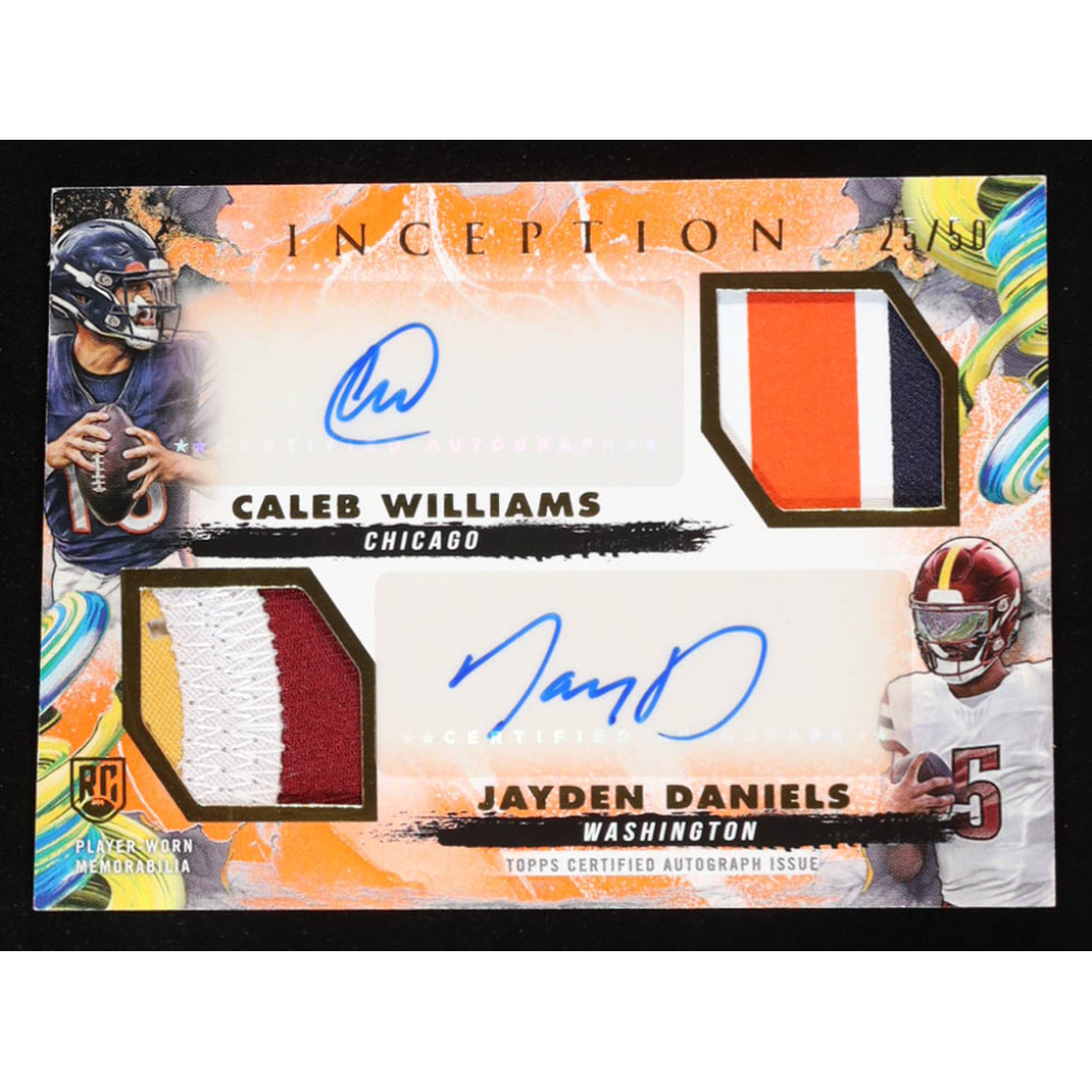 Caleb Williams / Jayden Daniels 2024 Topps Inception Dual Rookie Relic ...