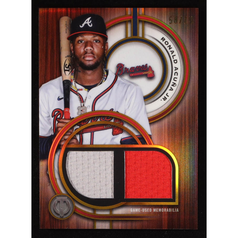 Ronald Acuna Jr. 2025 Topps Tribute Dual Relics Gold #DRRAJ | Pristine ...