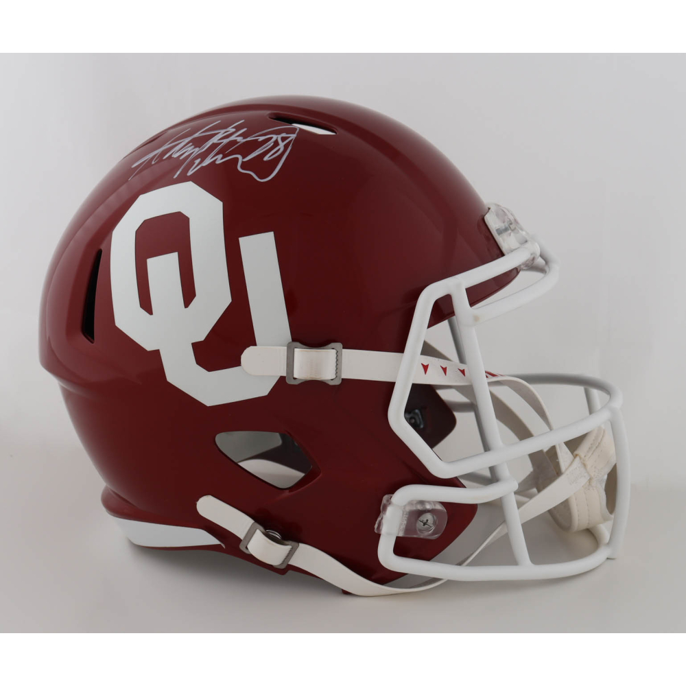 Adrian Peterson Signed Oklahoma Sooners Full-Size Speed Helmet (Beckett) | Pristine Auction