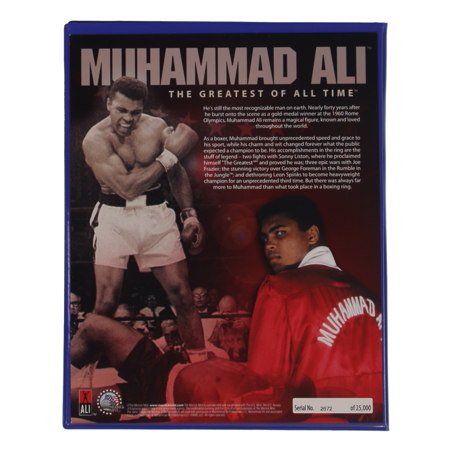 Muhammad Ali Genuine Legal Tender Colorized U.S. $2.00 Two Dollar Bill ...