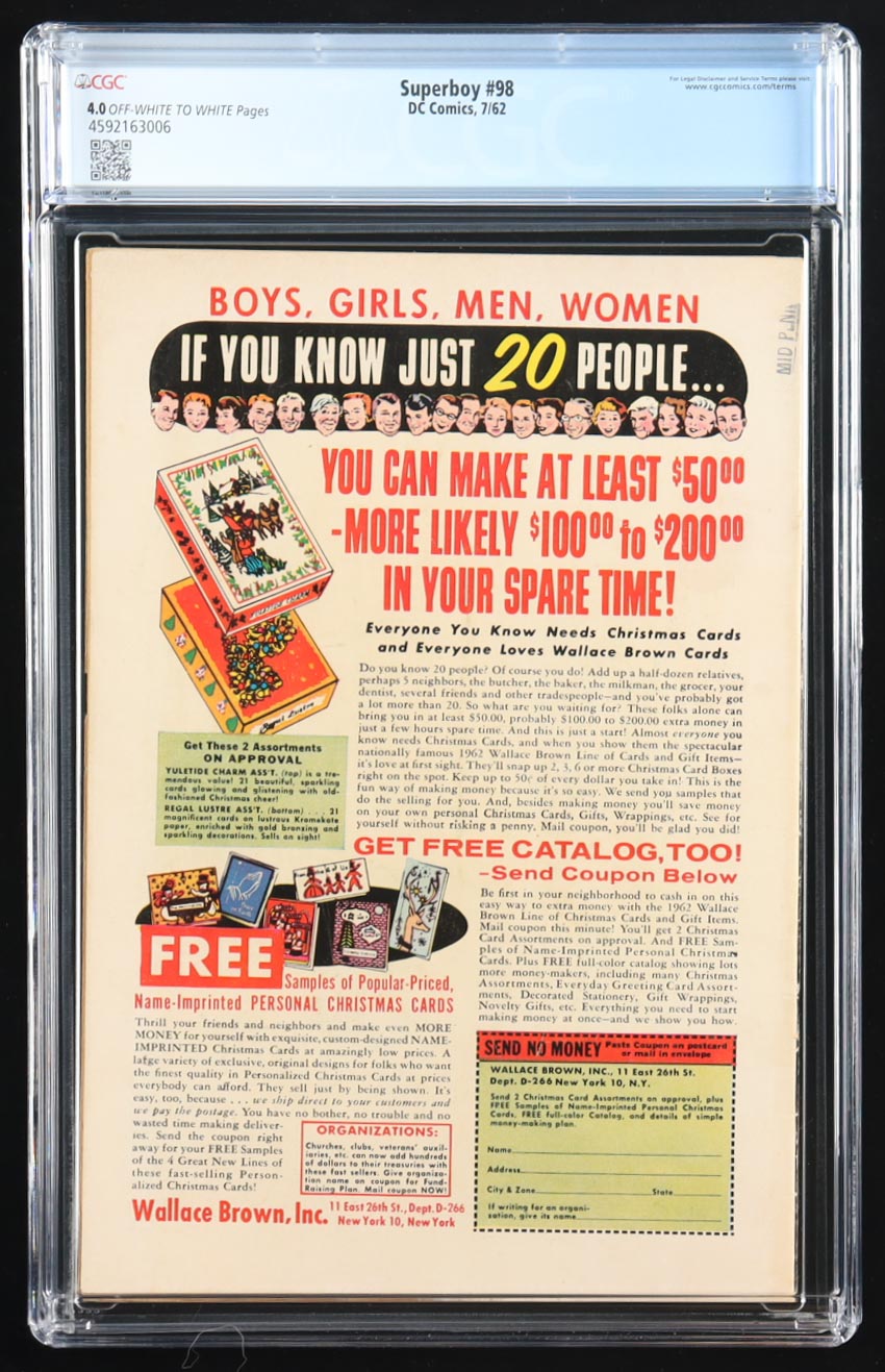 1962 "Superboy" #98 DC Comic Book (CGC 4.0) | Pristine Auction