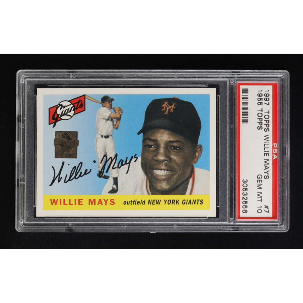 Willie Mays 1997 Topps Mays '55 Topps #7 (PSA 10) | Pristine Auction
