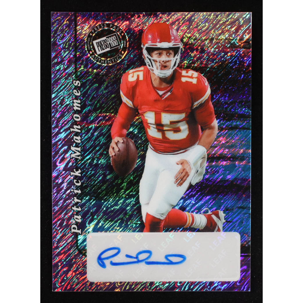 Patrick Mahomes 2024 Leaf Press Pass Autographs Rainbow Shimmer #20APM2 ...