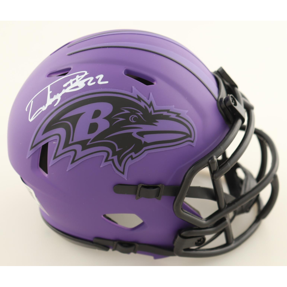 Derrick Henry Signed Ravens Rave Alternate Speed Mini Helmet (Beckett ...
