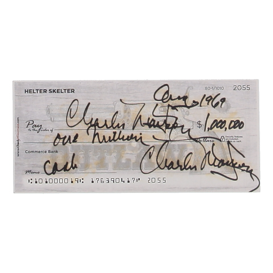 Charles Manson Signed 1969 Personal Check (ACOA) | Pristine Auction
