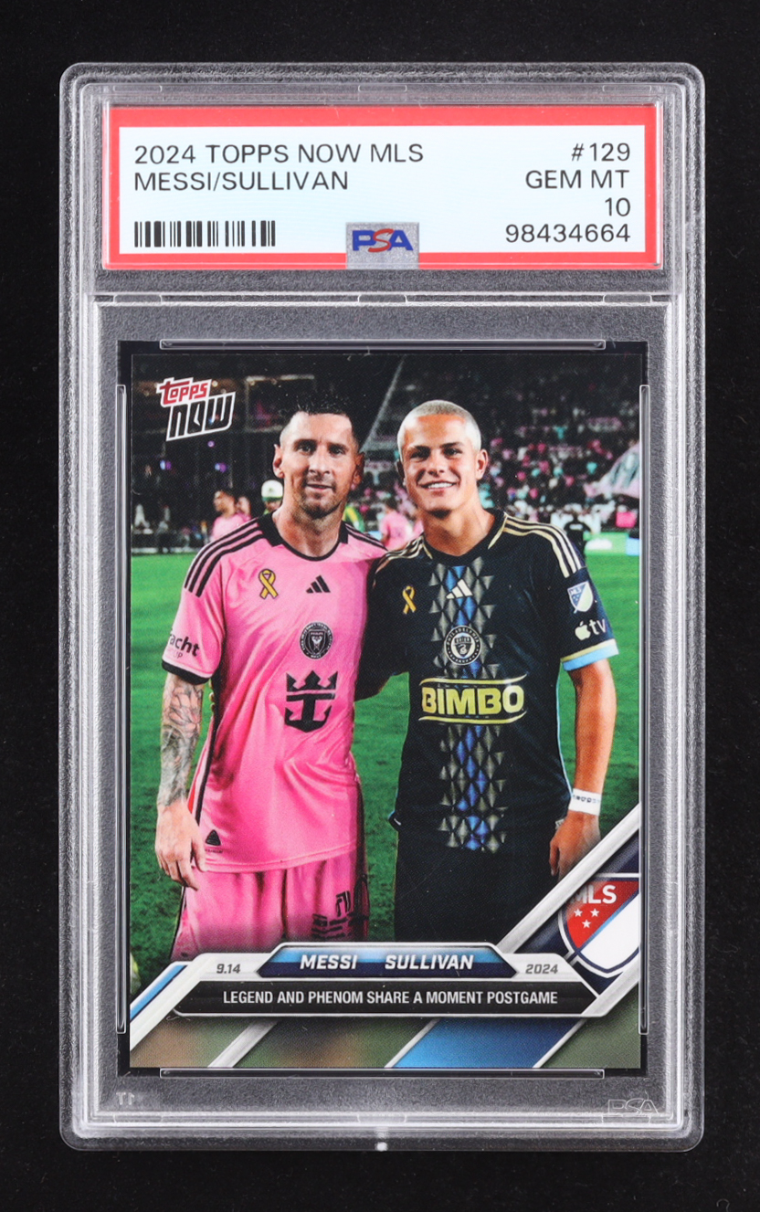 Lionel Messi / Cavan Sullivan 2024 Topps Now MLS #129 (PSA 10 ...