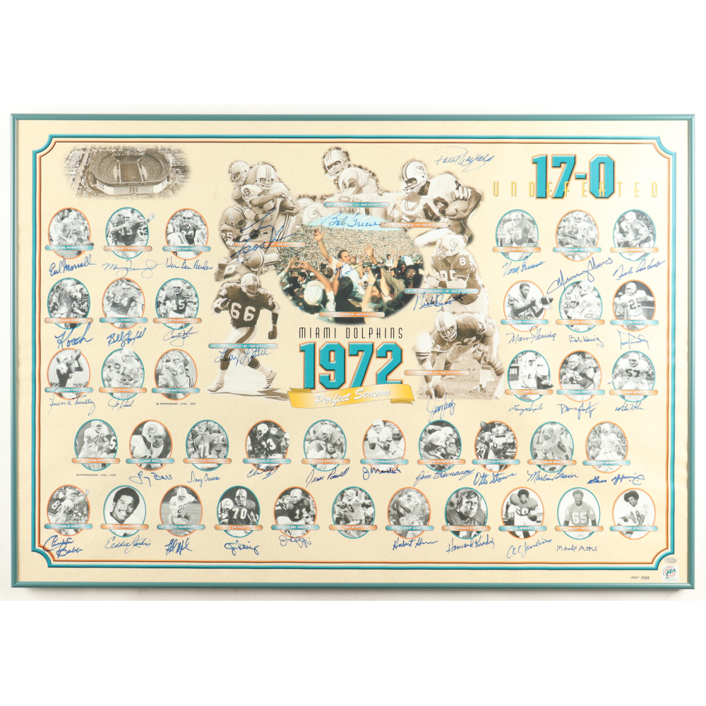 Bob Griese, Larry Csonka, Don Shula, Larry Little | 1972 Dolphins LE ...