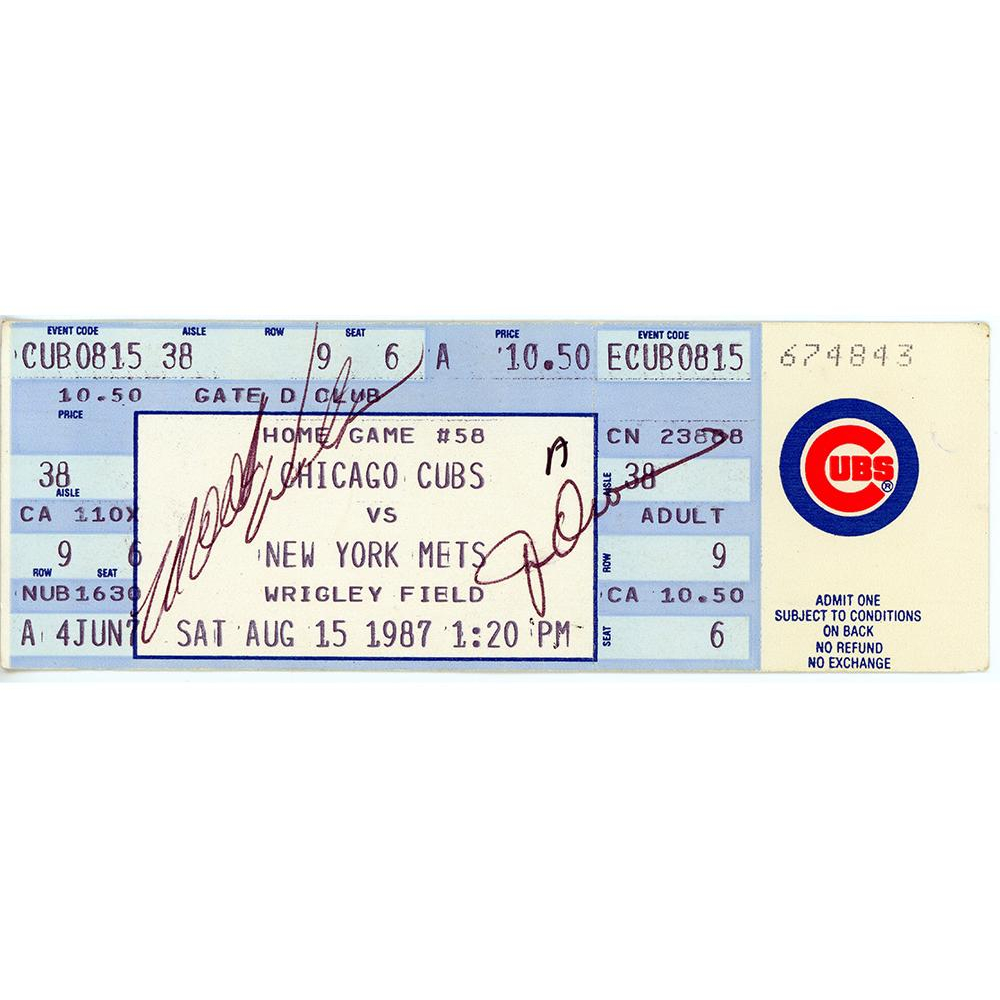 Mookie Wilson & Jesse Orosco Signed 1987 Cubs Ticket Stub (JSA ...