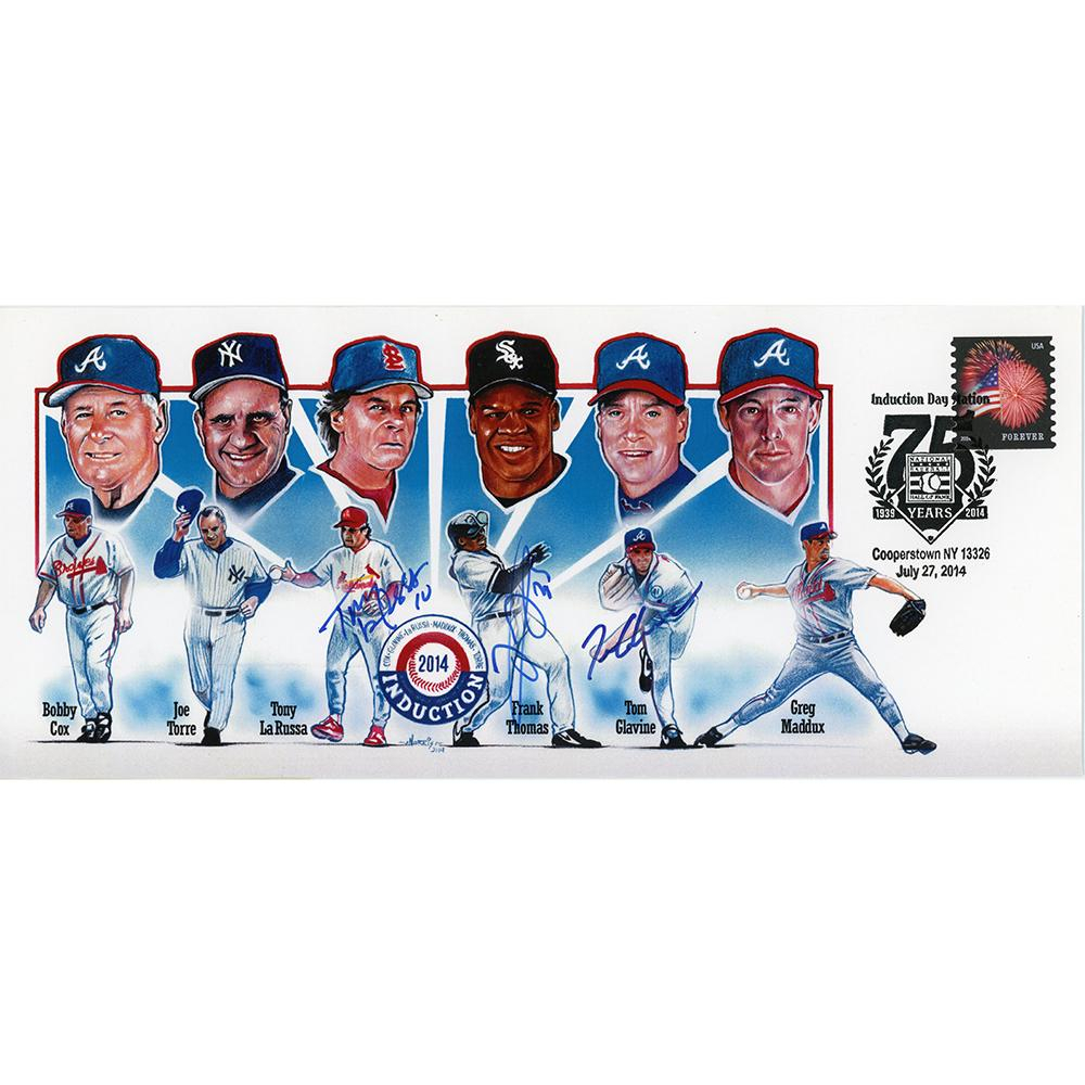 Tom Glavine, Frank Thomas & Tony La Russa Signed 2014 Hall of Fame ...