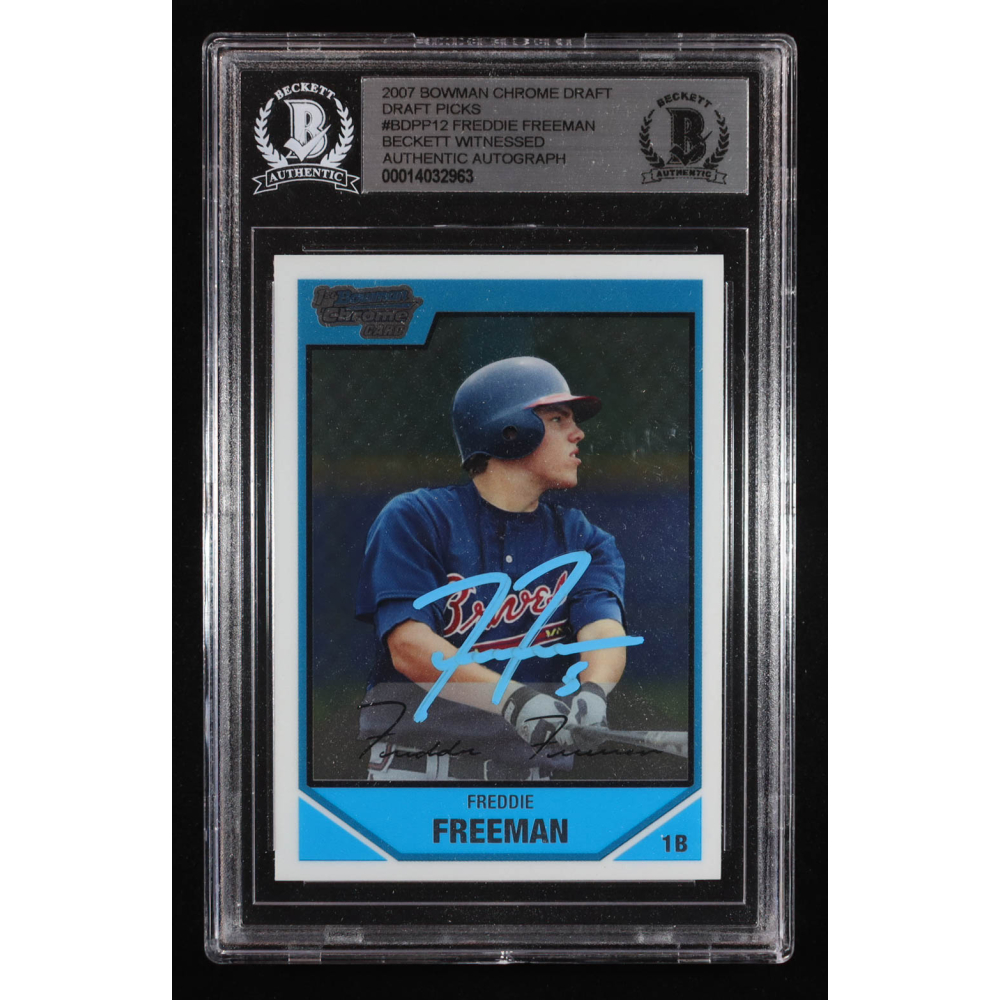 Freddie Freeman Signed 2007 Bowman Chrome Draft Draft Picks #BDPP12 RC ...