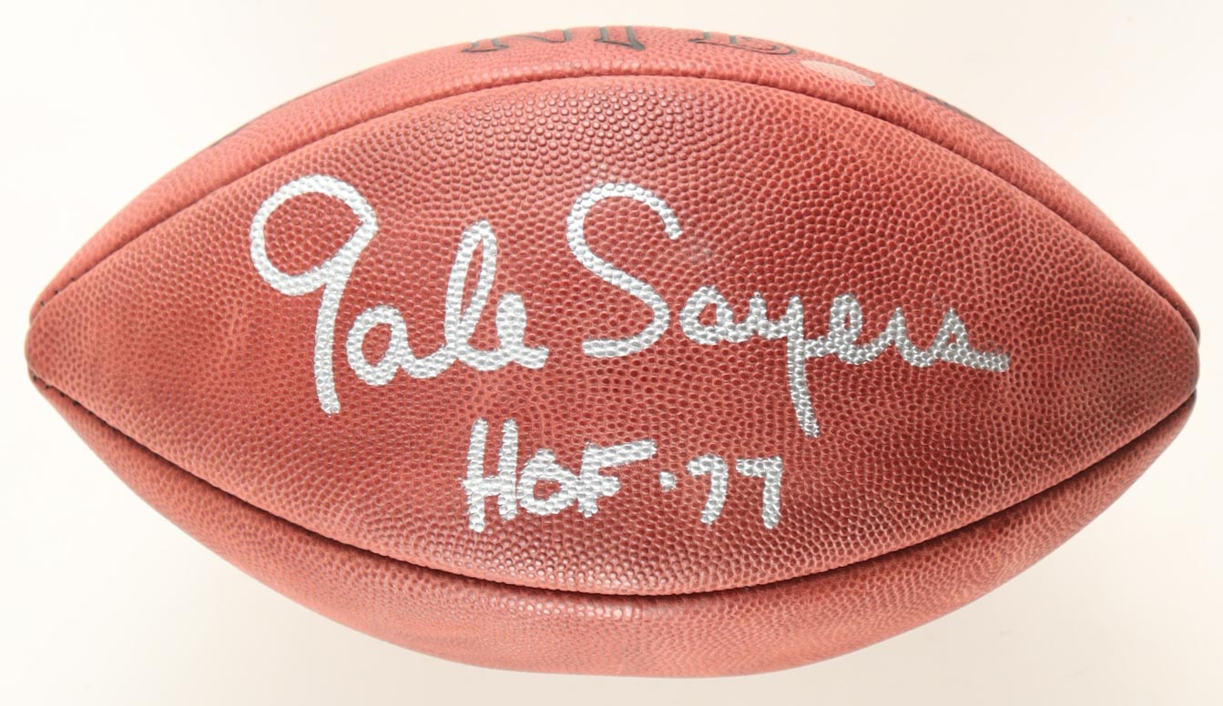 Gale Sayers Signed NFL Official Football Inscribed "HOF 77" With ...