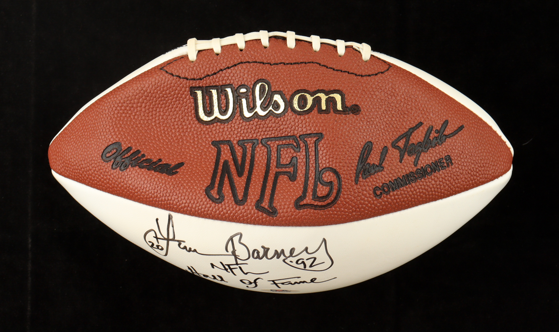 Lem Barney Signed NFL Football Inscribed "NFL Hall Of Fame" (PSA ...