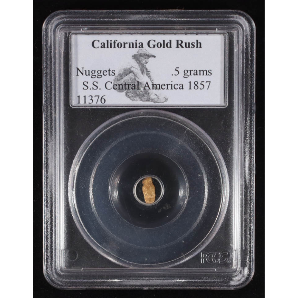 1857 California Gold Rush .5 Gram Gold Nugget (PCGS) | Pristine Auction