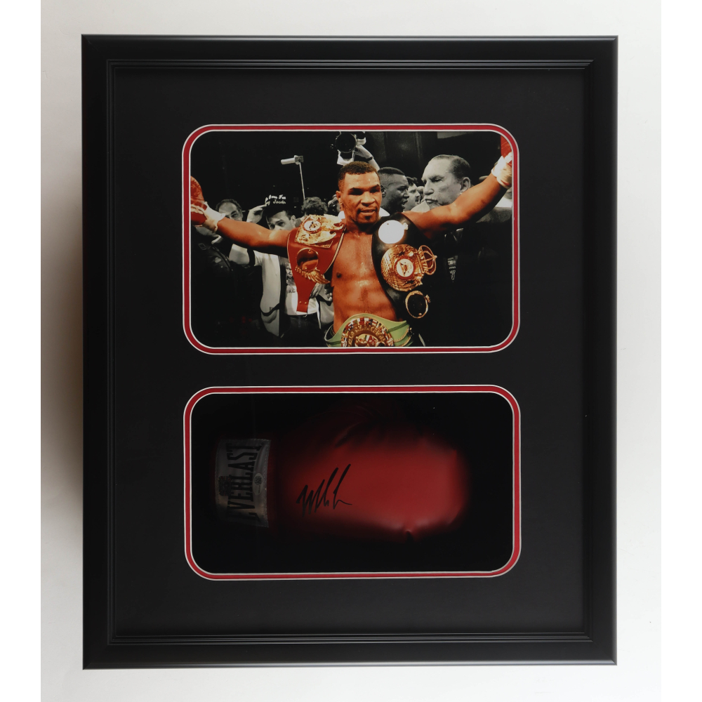 Mike Tyson Signed Custom Framed Shadowbox Everlast Boxing Glove Display ...