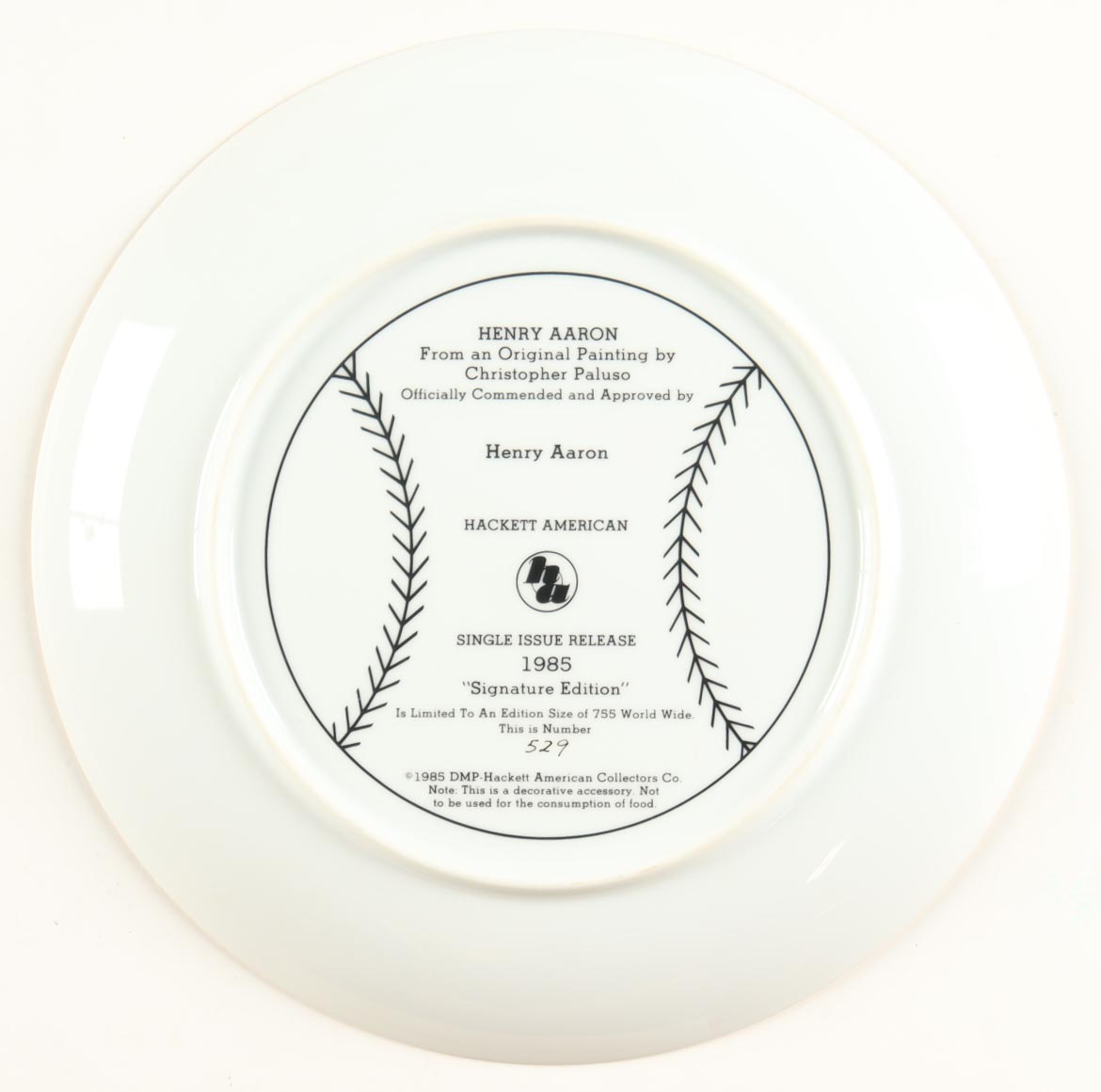 Hank Aaron Signed "Signature Edition" LE 1985 Hackett American Ceramic ...
