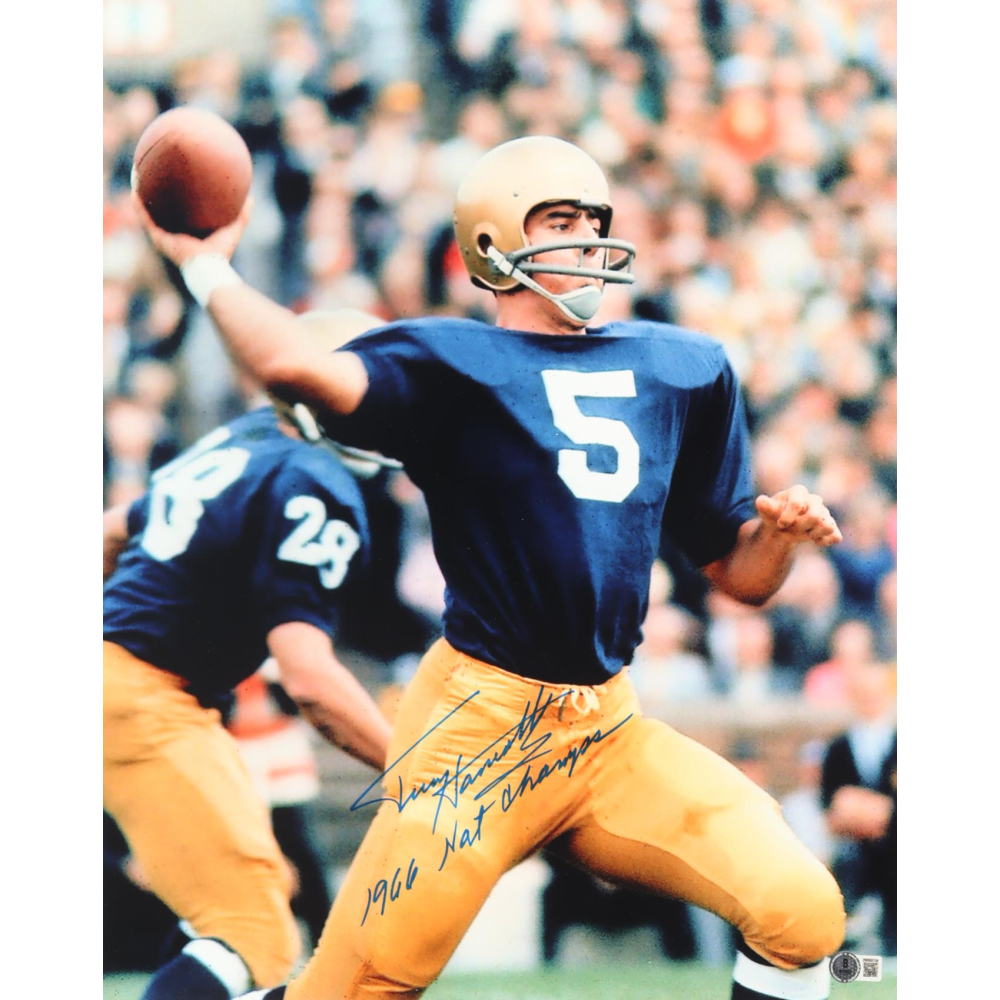 Terry Hanratty Signed Notre Dame Fighting Irish 16x20 Photo Inscribed ...