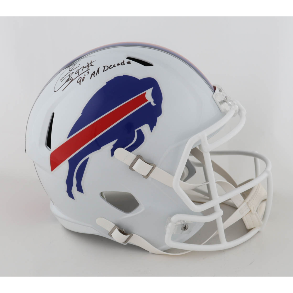 Cornelius Bennett Signed Bills Full-Size Speed Helmet Inscribed "90s ...