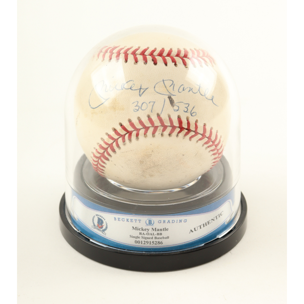 Mickey Mantle Signed OAL Baseball Inscribed "307//536" (BGS Authentic ...