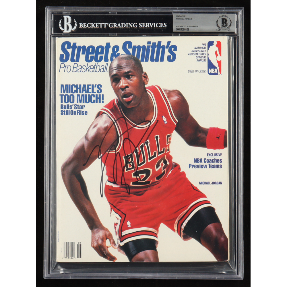 Michael Jordan Signed 1990-91 "Street & Smith's Pro Basketball ...