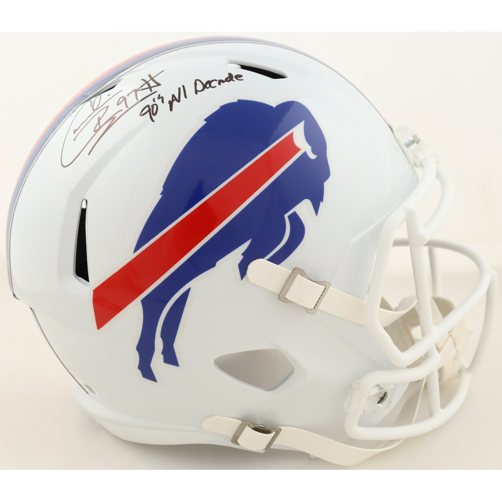 Cornelius Bennett Signed Bills Full-Size Speed Helmet Inscribed "90s ...