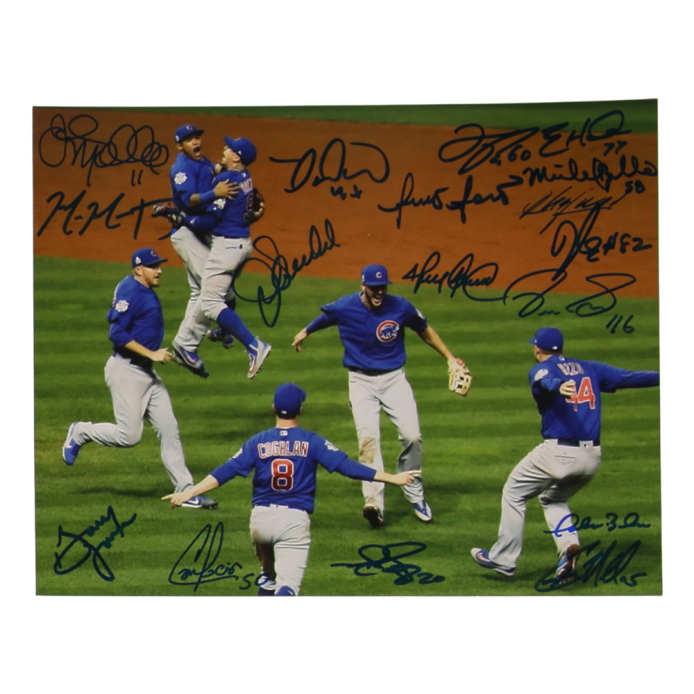 2016 World Series Champion Chicago Cubs 8x10 Photo Signed by (17) with ...