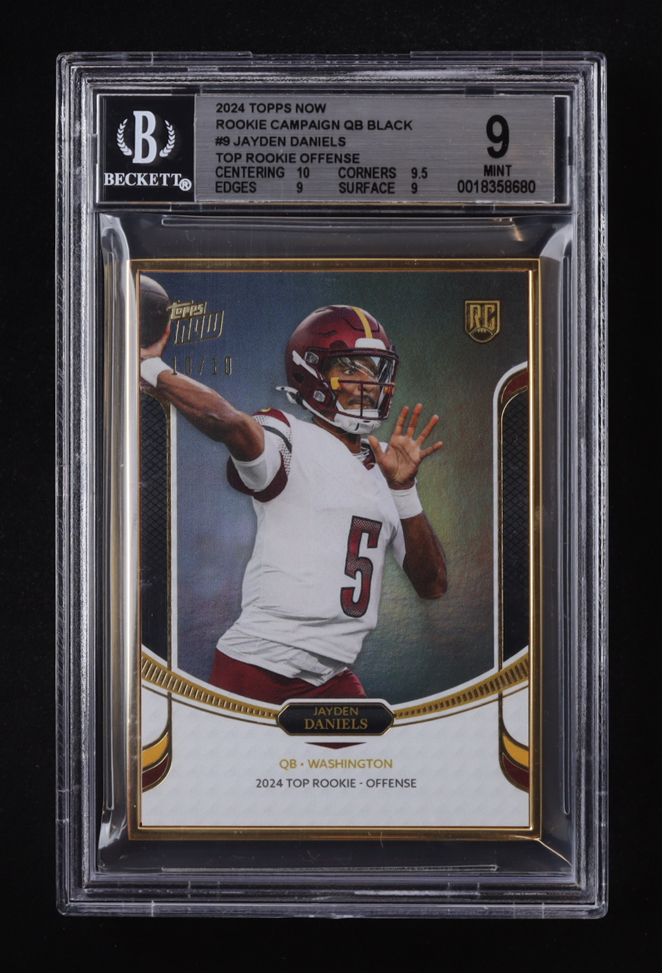 Jayden Daniels 2024 Topps Now Rookie Campaign QB Black / Top Rookie ...