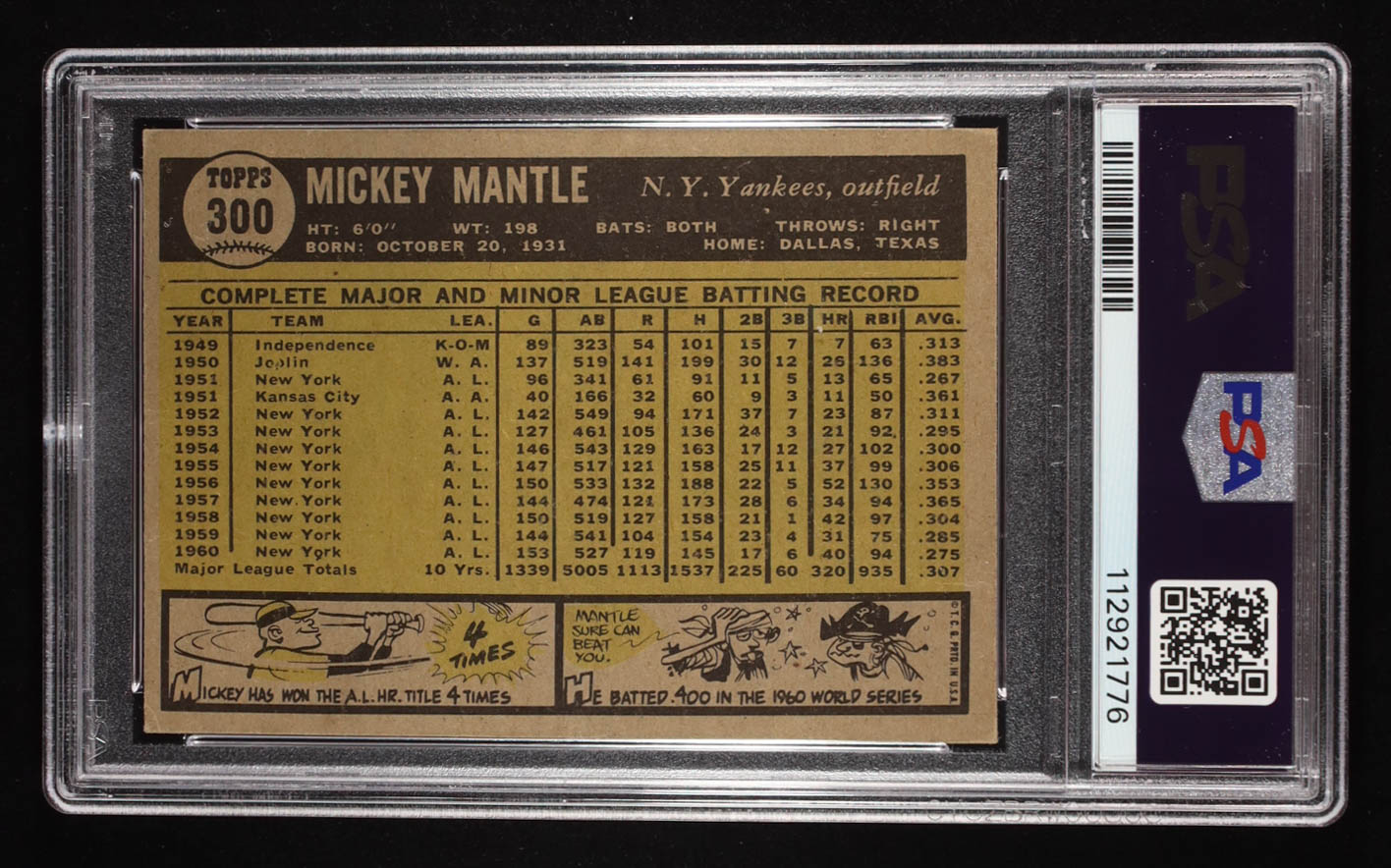 Mickey Mantle 1961 Topps #300 (PSA 3) | Pristine Auction