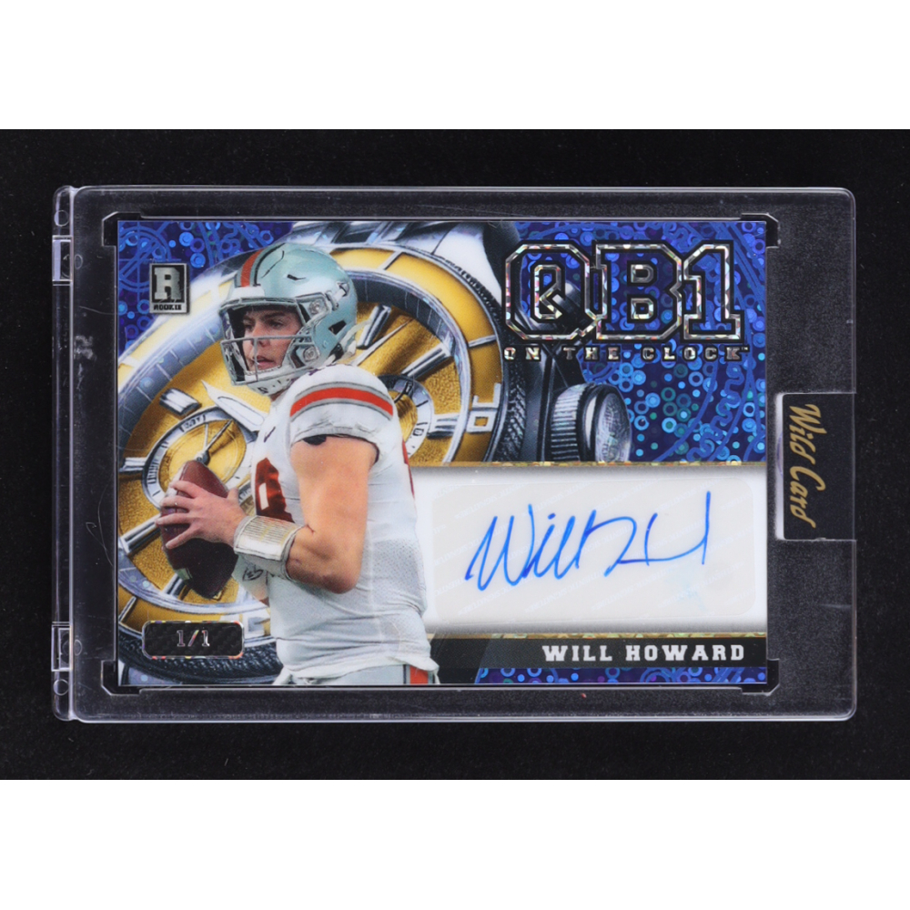 Will Howard 2024 Wild Card QB1 On The Clock Autograph Blue Gold Donut ...