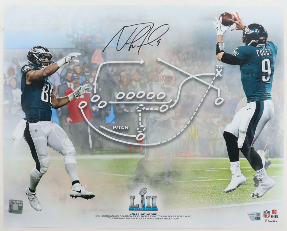 Nick Foles Signed Eagles Super Bowl LII "Philly Special" 16x20 Photo ...