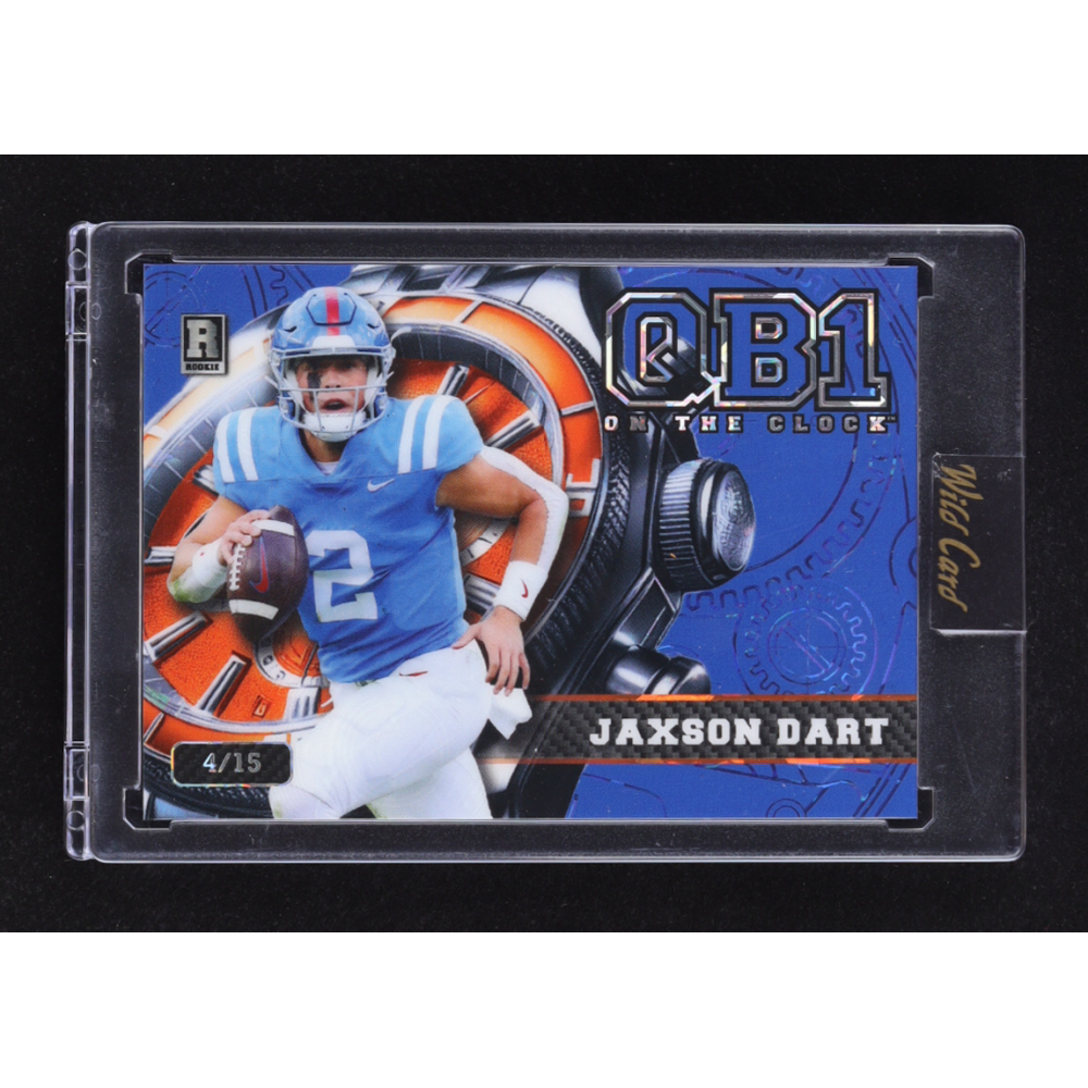 Jaxson Dart 2024 Wild Card QB1 On The Clock Blue Orange Crystal #OCW-BL ...