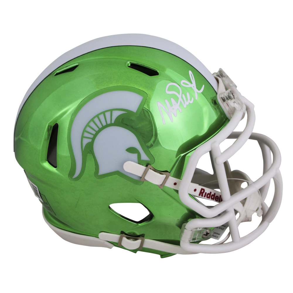 Magic Johnson Signed Michigan State Spartans Chrome Speed Mini Helmet ...