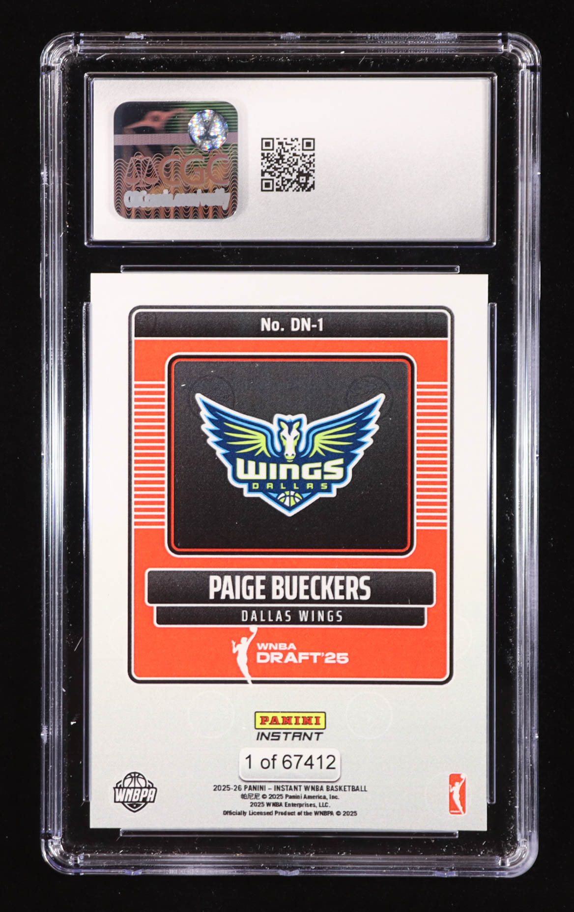 Paige Bueckers 2025-26 Panini Instant WNBA Draft Night #DN1 RC (CGC 10 ...