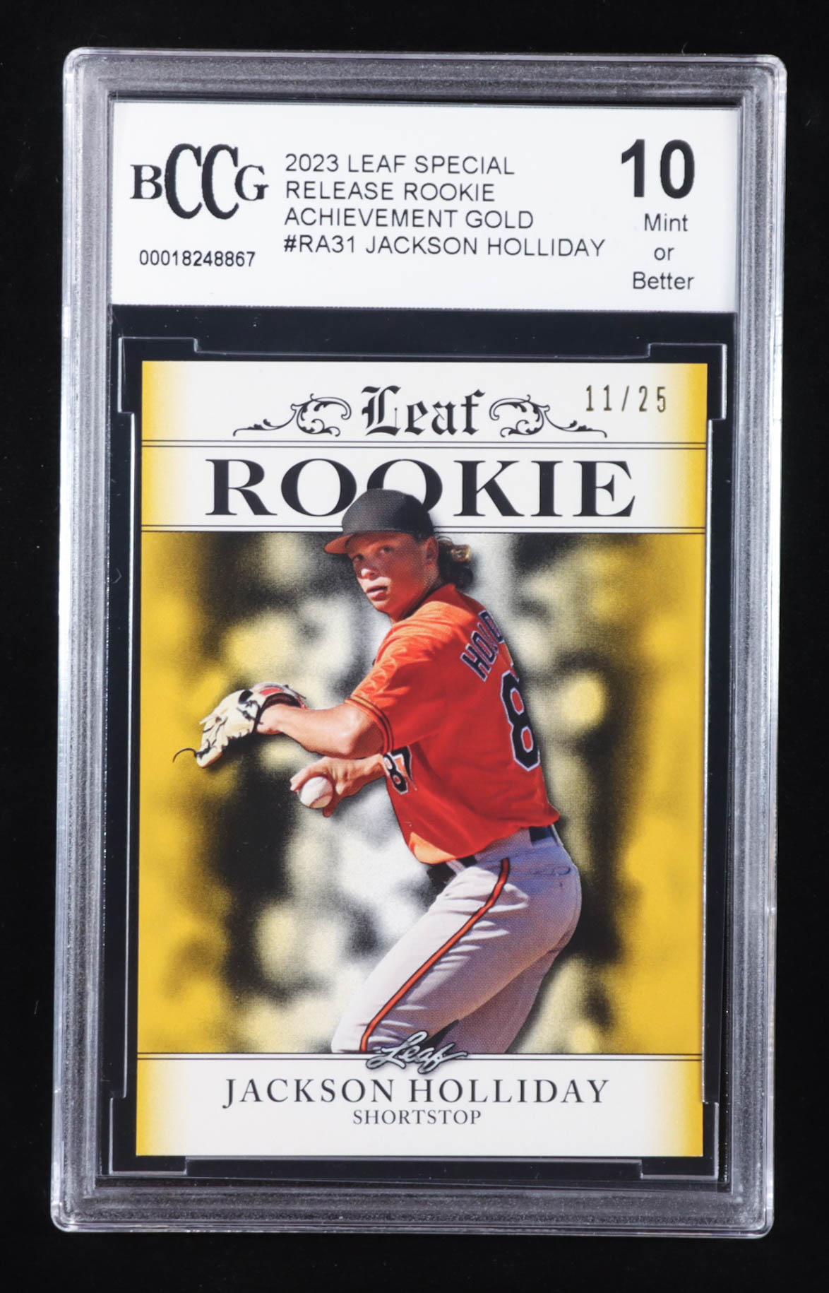 Jackson Holliday 2023 Leaf Special Release Rookie Achievement Gold # ...