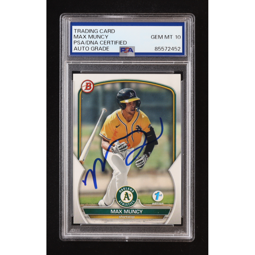 Max Muncy Signed 2023 Bowman 1st Edition #BPPF87 RC (PSA | Auto 10 ...