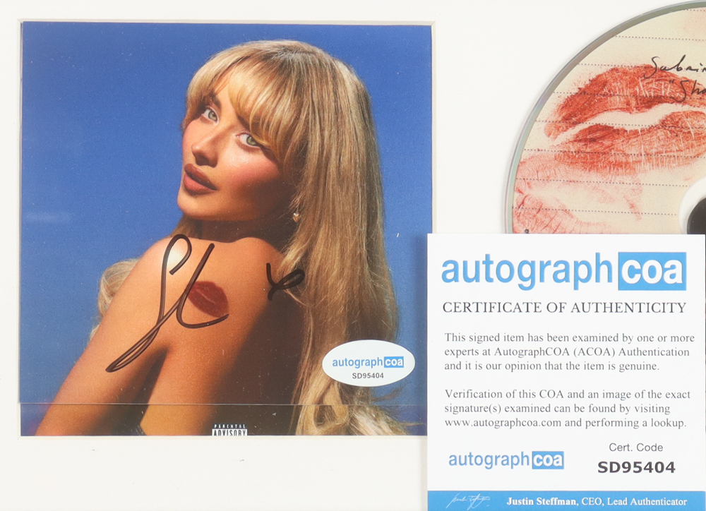 Sabrina Carpenter Signed Custom Framed "Short n' Sweet" CD Album Insert ...