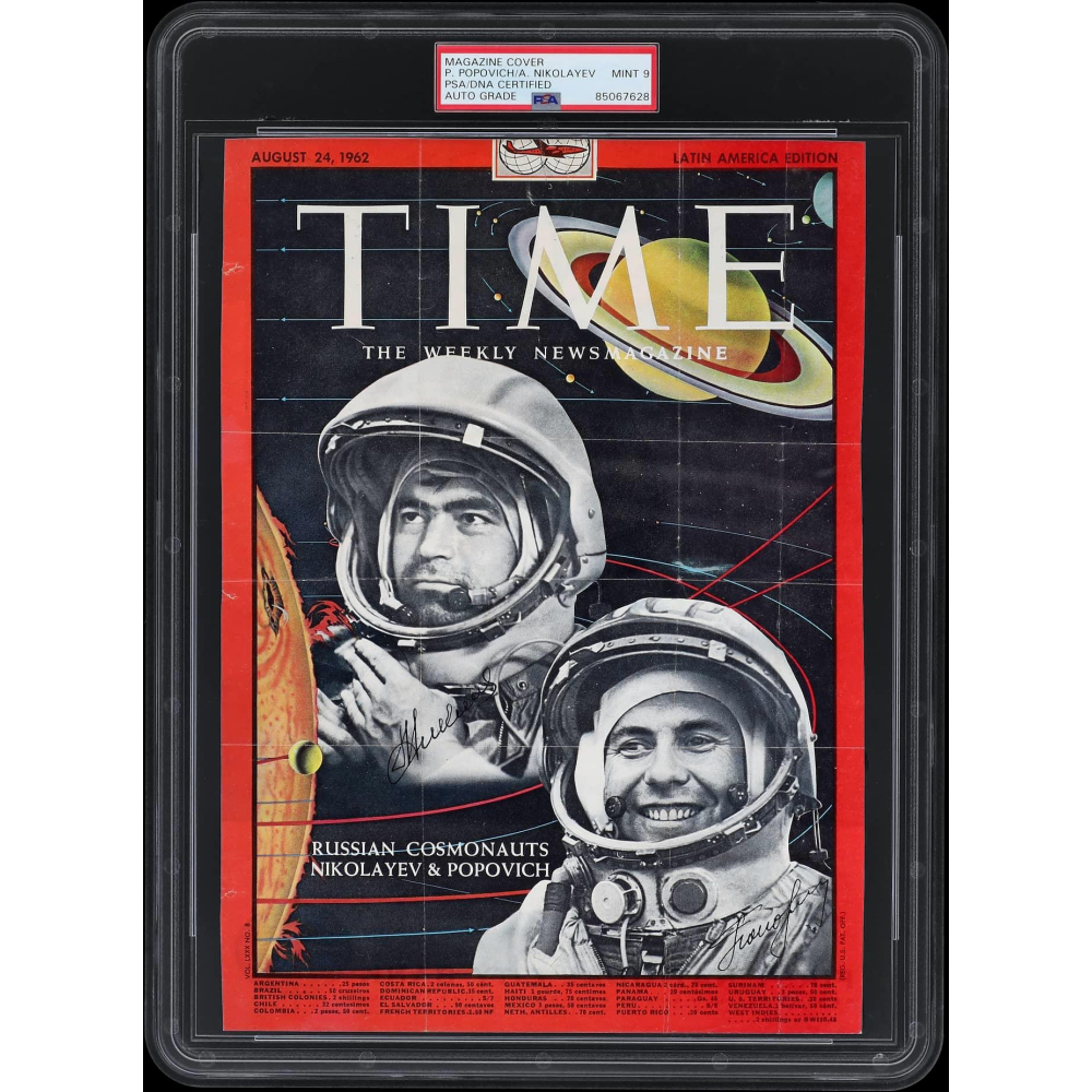 Pavel Popovich & Andriyan Nikolayev Signed 1962 "Time" Magazine Cover ...