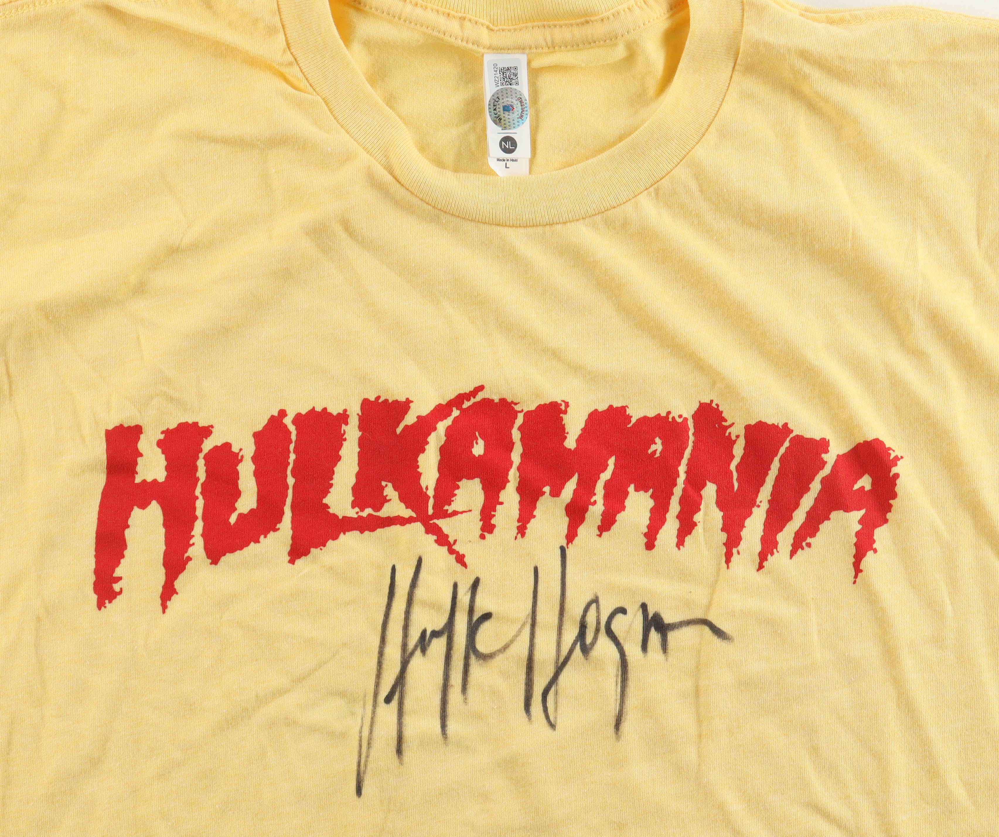 Hulk Hogan Signed Wwe Hulkamania T Shirt Beckett Pristine Auction 0440
