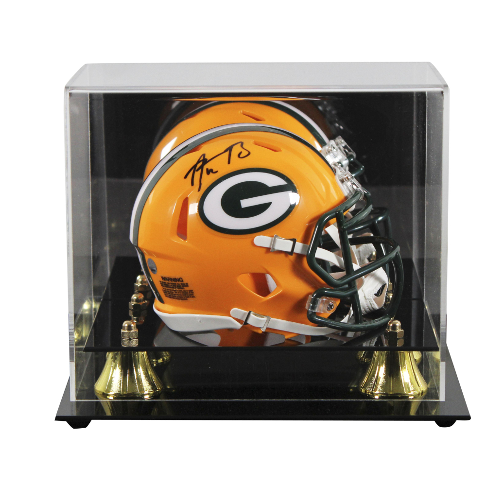 Aaron Rodgers Signed Packers Speed Mini Helmet with Display Case ...