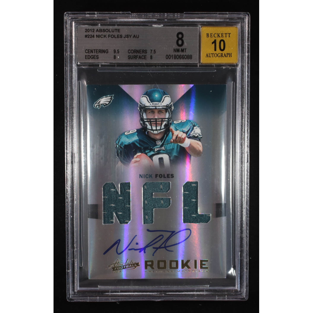 Nick Foles 2012 Absolute Jersey Autograph #224 #146/299 RC (BGS 8 ...