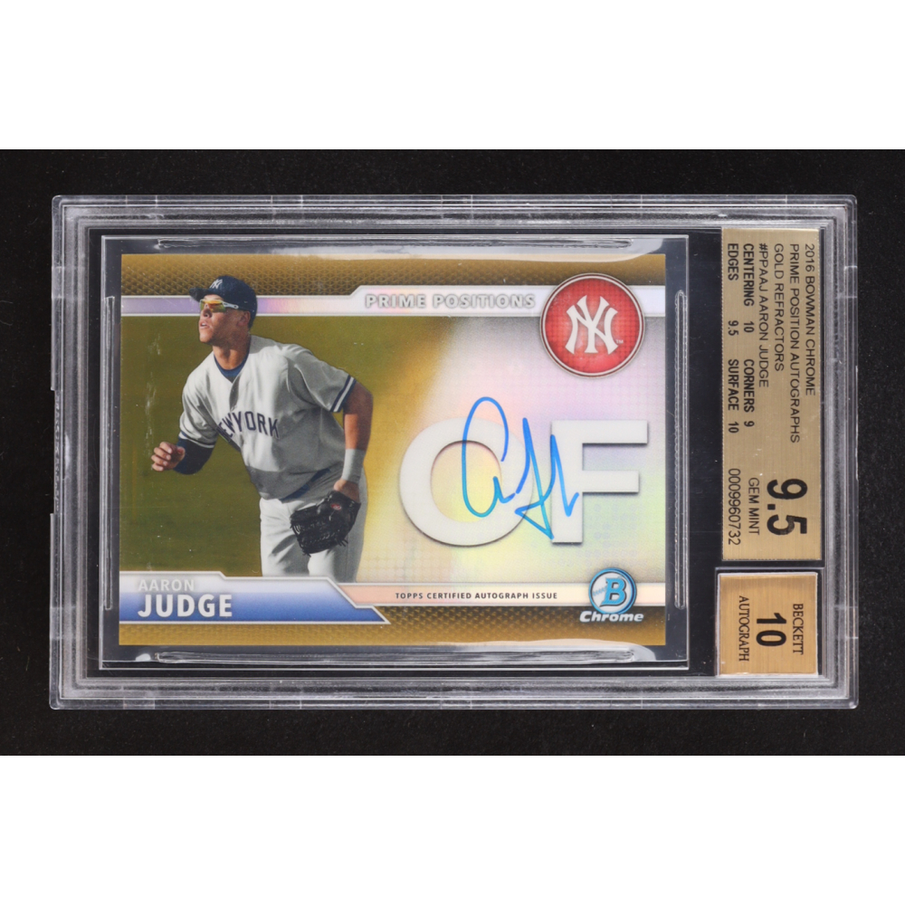 Aaron Judge 2016 Bowman Chrome Prime Position Autographs Gold ...