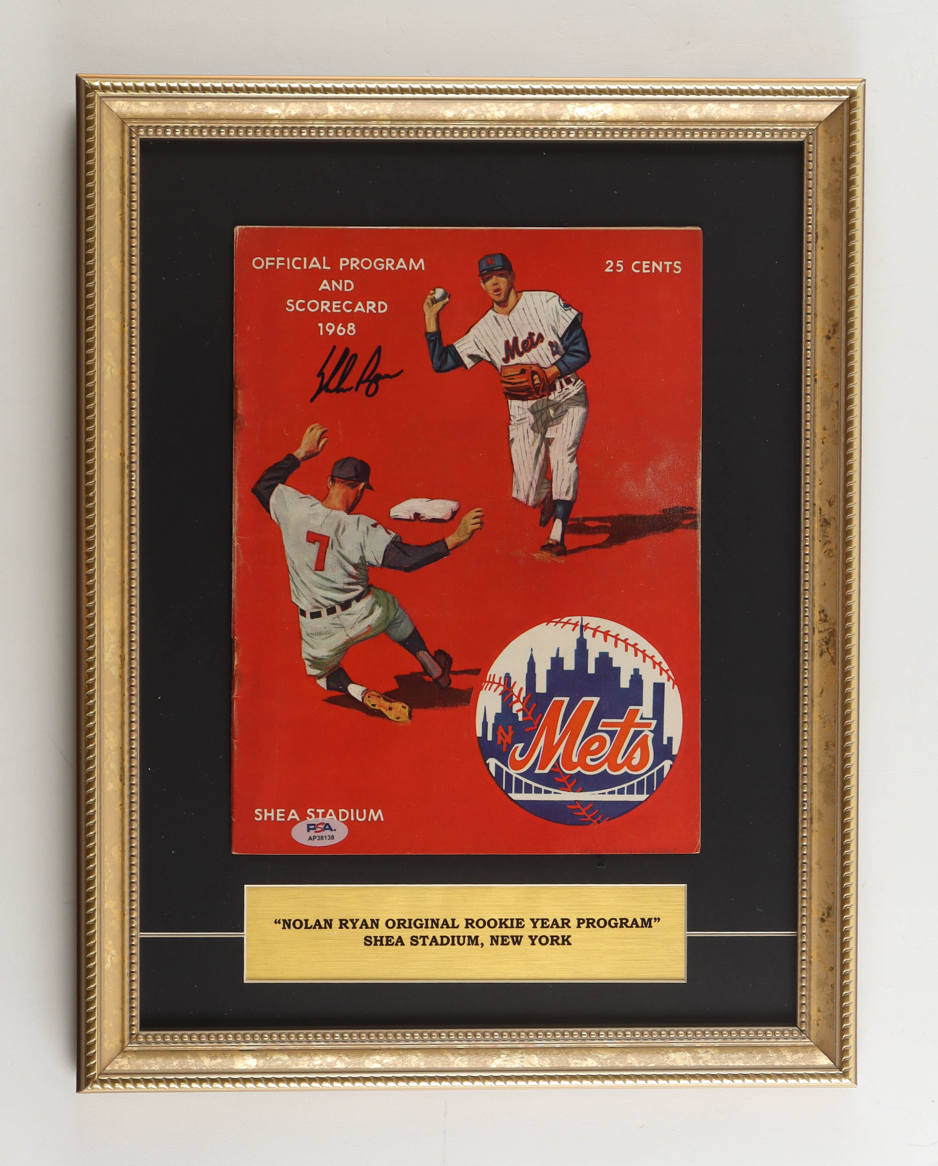 Nolan Ryan Signed Mets Custom Framed Game Program Display (PSA ...