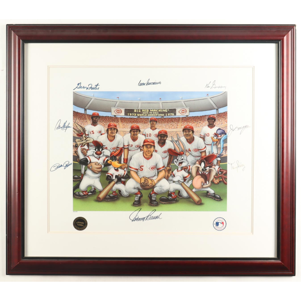1976 "Big Red Machine" Looney Tunes Custom Framed Photo Signed by (8 ...