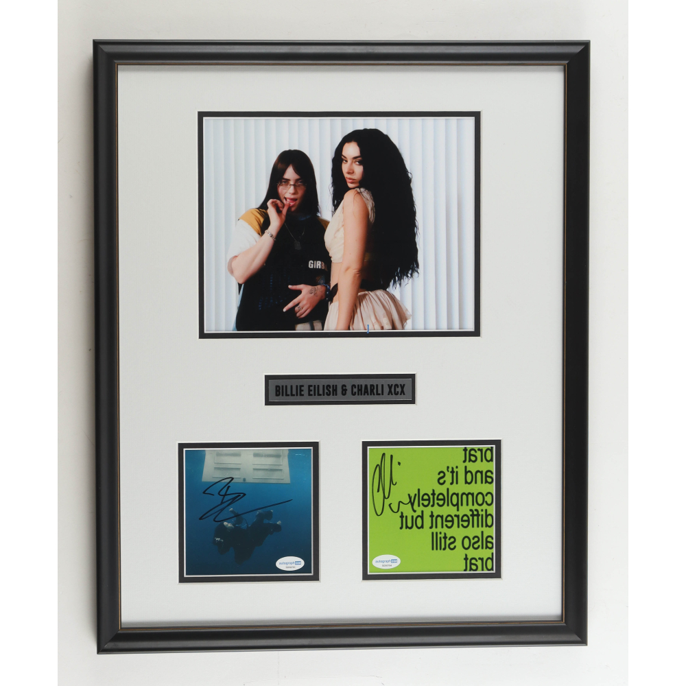 Billie Eilish & Charlie XCX Signed "Hit Me Hard And Soft & Brat and It ...