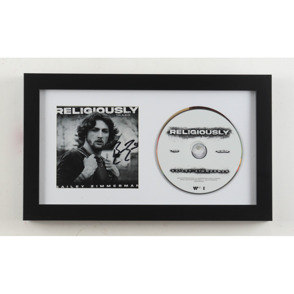 Bailey Zimmerman Signed Custom Framed "Religiously" CD Album Insert ...
