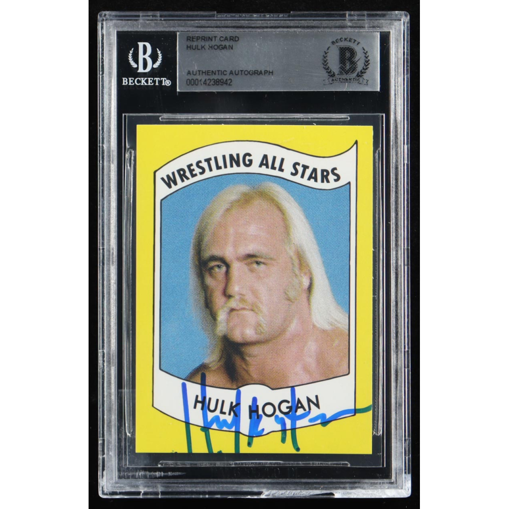 Hulk Hogan Signed 1982 PWE Wrestling All-Stars Series A #2 Reprint Card ...